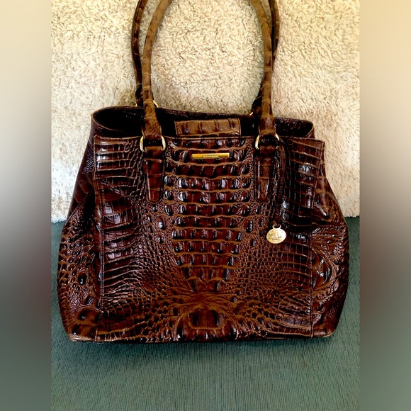 Brahmin | Bags | Elegant Brahmin Brown Crocodileembossed Womens Bag ...